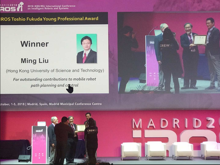 Prof. Ming LIU Receives the IROS Toshio Fukuda Young Professional Award ...